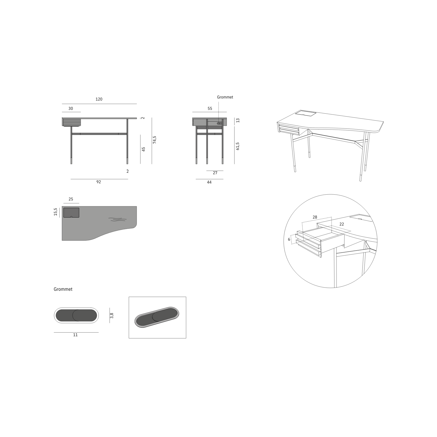 Harri Writing S | Desk | Indor Home